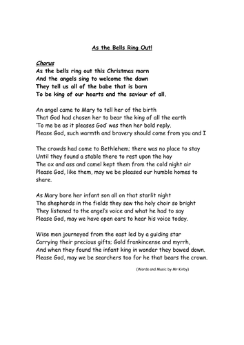 As the bells Ring Out ! Christmas Carol - with compatible mixed ...