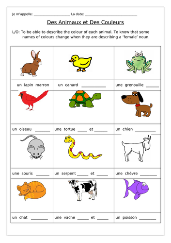 FRENCH - Animals - DES ANIMAUX BUNDLE - Worksheets | Teaching Resources