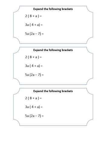 Expanding single brackets | Teaching Resources