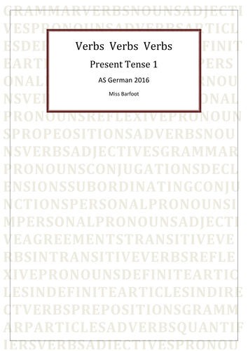 German Grammar - Present Tense Verbs | Teaching Resources
