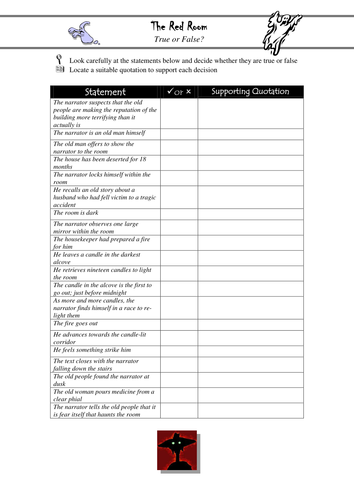 'The Red Room' H. G. Wells | Teaching Resources