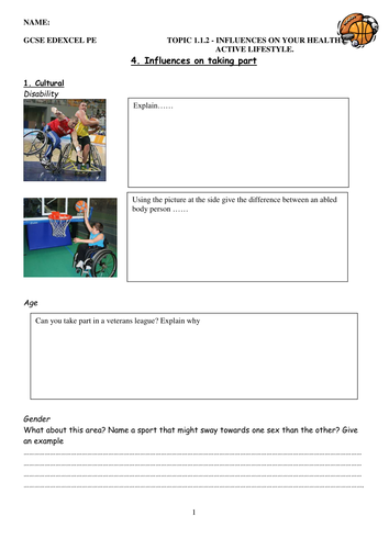 GCSE PE Edexcel - Topic 1.1.2 | Teaching Resources