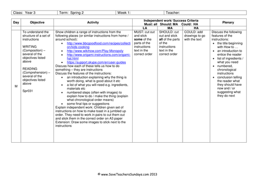 Ordering Instructions Lesson Plan and Worksheet | Teaching Resources