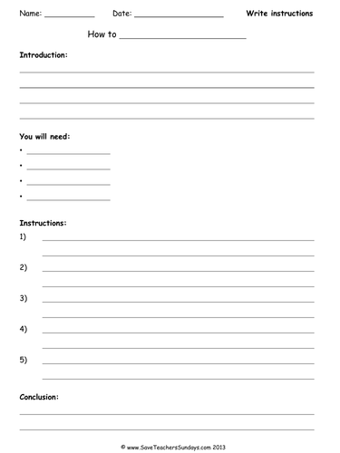 Year 3/4 Instructions Planning and Resources | Teaching Resources