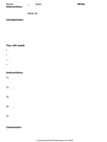 Year 3/4 Instructions Planning and Resources | Teaching Resources