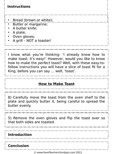 Year 3/4 Instructions Planning and Resources | Teaching Resources
