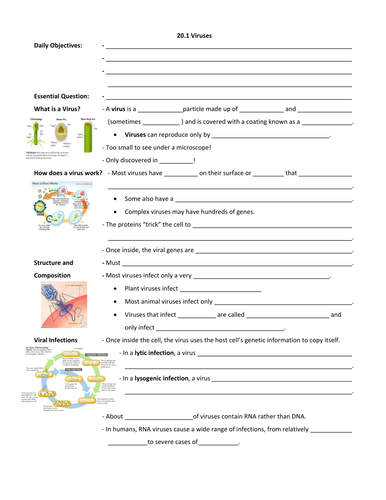 20.1 Viruses Guided Notes and PowerPoint | Teaching Resources