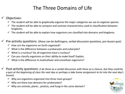 Domain and Kingdom Classification: Concept Map and Graphic Organizer ...
