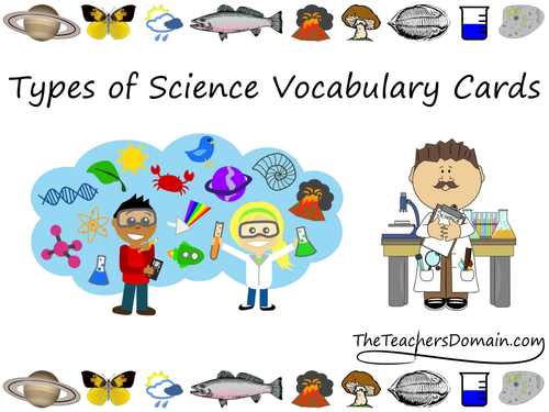 Types of Science Word Wall Vocabulary Cards | Teaching Resources