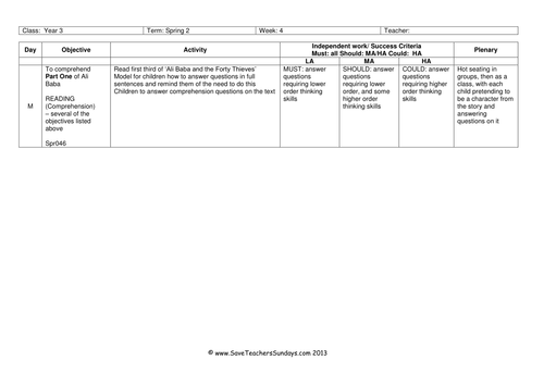 Adventure Stories Comprehension Lesson Plan and Worksheets (1 ...