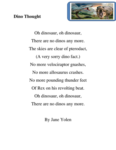 Poetry lesson(s) analysing a short poem about dinosaurs. Ideal for ...