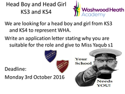 Head boy and girl poster | Teaching Resources