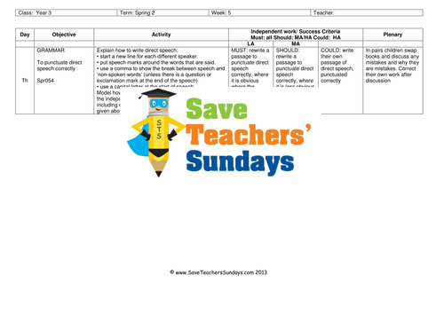 Punctuating Direct Speech Lesson Plan and Worksheets | Teaching Resources