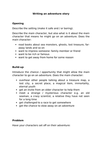 Year 3/4 Adventure Stories Planning and Resources | Teaching Resources