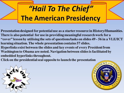 Hail to the Chief, The US Presidents | Teaching Resources