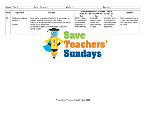 Alliteration Lesson Plan and Worksheet | Teaching Resources