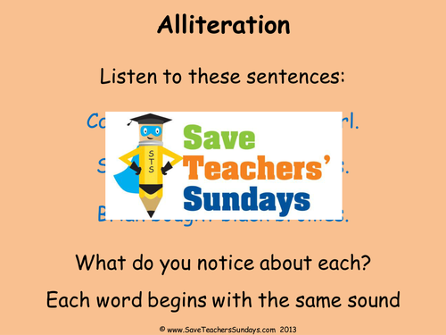 Alliteration Lesson Plan and Worksheet | Teaching Resources
