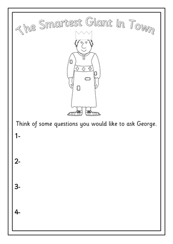 The Smartest Giant in Town story resources | Teaching Resources