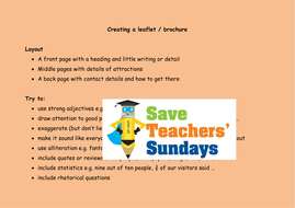 Persuasive Leaflets Lesson Plan and Other Resources | Teaching Resources