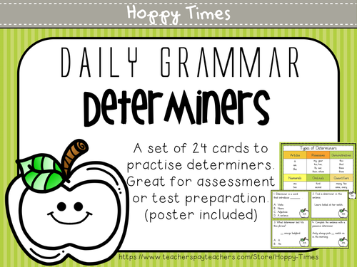 24 Determiners Task Cards (Grammar activity, SATs, SPaG) | Teaching ...