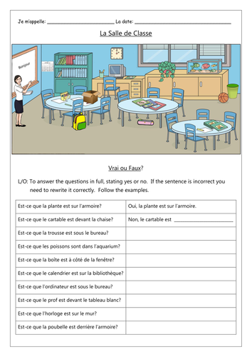 FRENCH - Dans La Salle de Classe - KS3 | Teaching Resources