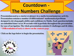Countdown, The Numbers Challenge by 20JET12 | Teaching Resources