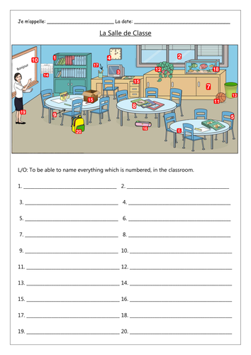 FRENCH - Dans la Salle de Classe - More advanced | Teaching Resources