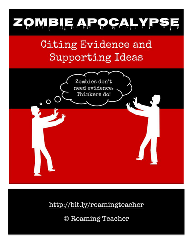 Zombie Apocalypse Reading Task Cards (Citing Evidence & Supporting ...