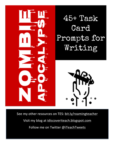 Zombie Apocalypse Writing Prompt Task Cards | Teaching Resources