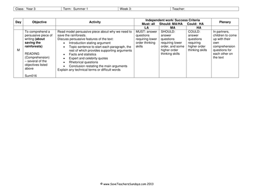 Persuasive Text Comprehension Lesson Plan and Worksheets (2) | Teaching ...