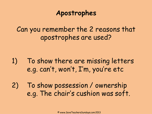 Possessive Apostrophes Lesson Plan and Worksheets | Teaching Resources