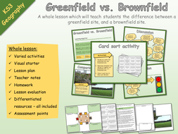 KS3 Geography - Settlement - Brownfield and greenfield sites | Teaching ...