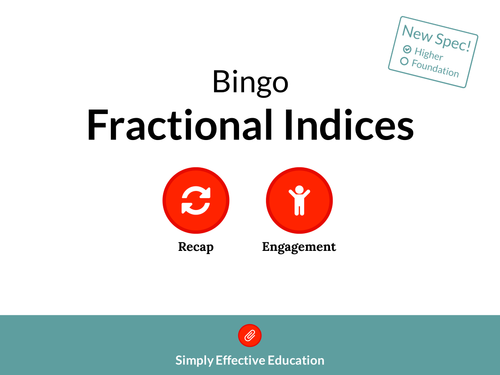 Fractional Indices (Bingo) | Teaching Resources