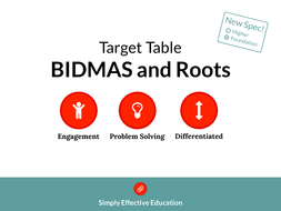 BIDMAS and Roots (Target Table) | Teaching Resources