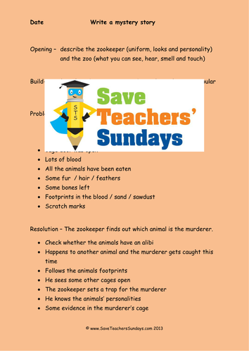Writing a Mystery Story Lesson Plan and Other Resources | Teaching ...