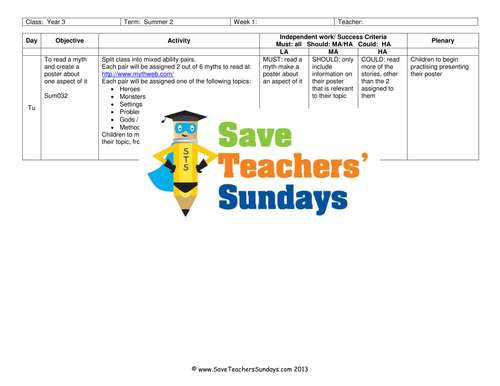 Researching Myths and Legends Lesson Plan and Activity | Teaching Resources