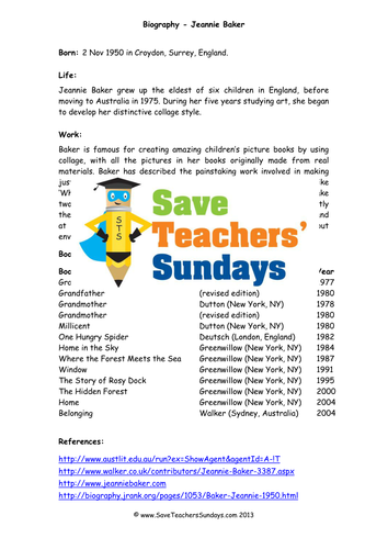 Biography Comprehension Lesson Plan and Worksheets | Teaching Resources