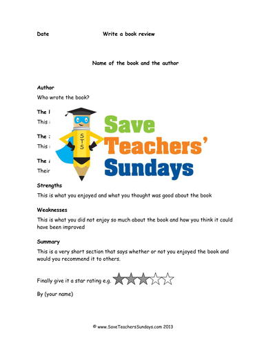 Writing a Book Review Lesson Plan and Other Resources | Teaching Resources