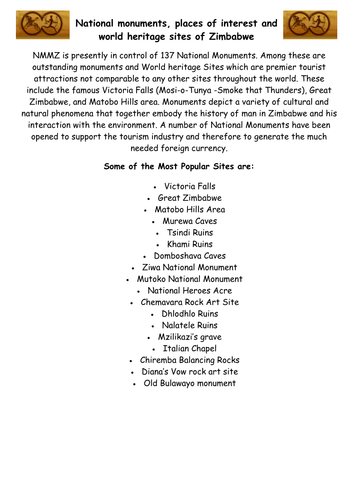 Zimbabwe Unit of Work | Teaching Resources