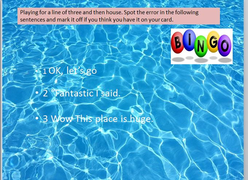 Literacy Bingo Activity with Starters - Ideal for KS2 and KS3 ...