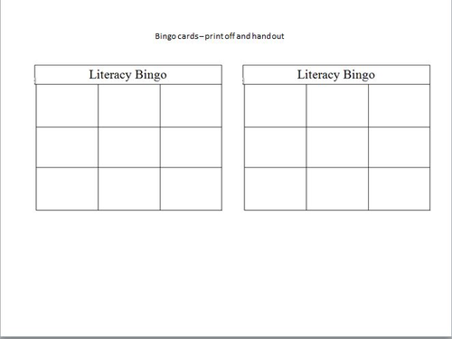 Literacy Bingo Activity with Starters - Ideal for KS2 and KS3 ...