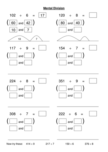 Mental Division | Teaching Resources