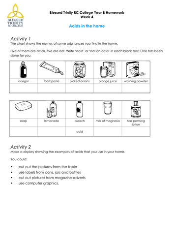 Acids in the Home | Teaching Resources