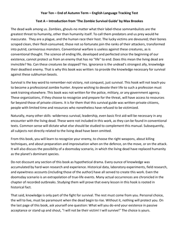 Zombie Survival Guide - Non-Fiction Writing | Teaching Resources