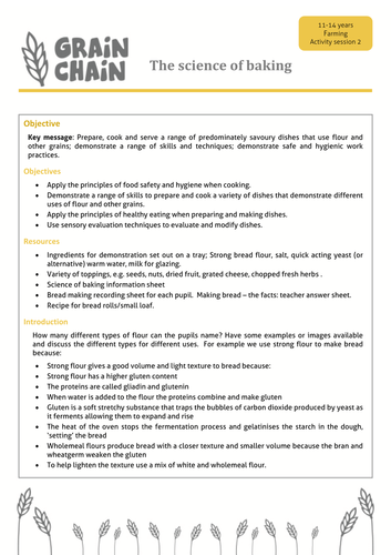 Bread baking: Lesson plan, presentations and activities | Teaching ...