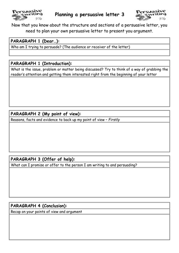 Persuasive letter writing resources | Teaching Resources