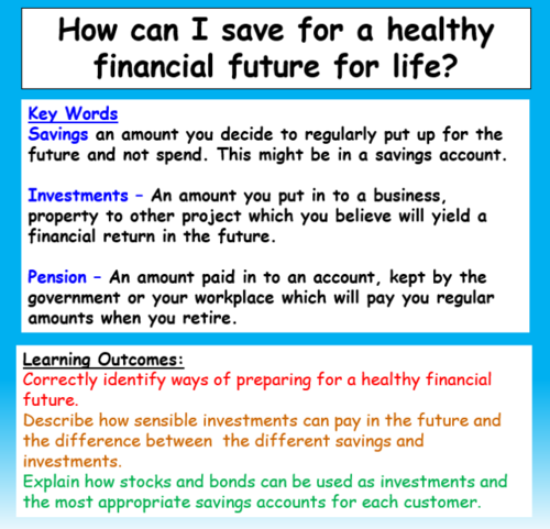 Finance : saving + investing | Teaching Resources