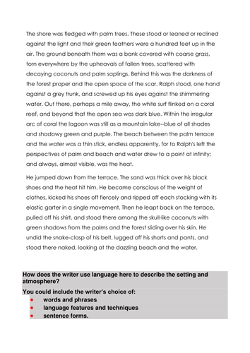 1-9 English Descriptive Unit Year 9 | Teaching Resources