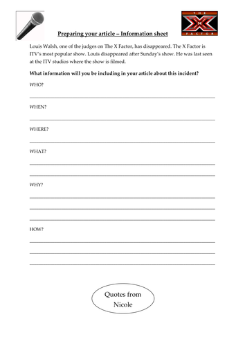 OUTSTANDING KS3 Newspapers lesson and follow up assessment | Teaching ...