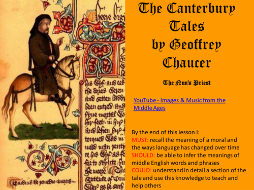 History of language KS3 resources Chaucer Knight's tale Pardoner's tale ...